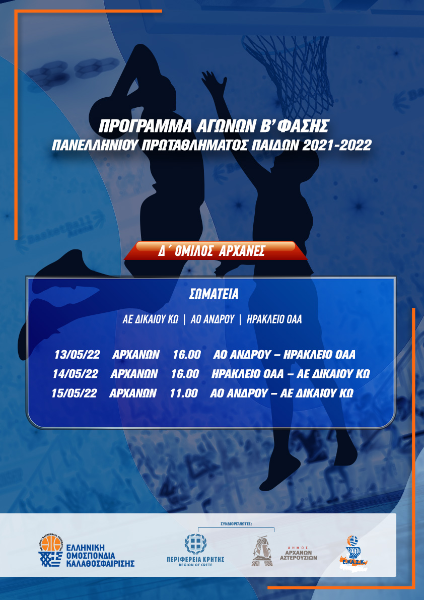 ΤΟ ΠΡΟΓΡΑΜΜΑ ΑΓΩΝΩΝ ΤΗΣ Β’ ΦΑΣΗΣ ΤΟΥ ΠΑΝΕΛΛΗΝΙΟΥ ΠΡΩΤΑΘΛΗΜΑΤΟΣ ΠΑΙΔΩΝ ...